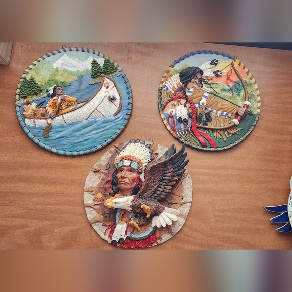 Wall Decor | Set Of Native American Indian Hanging Plates | Poshmark
